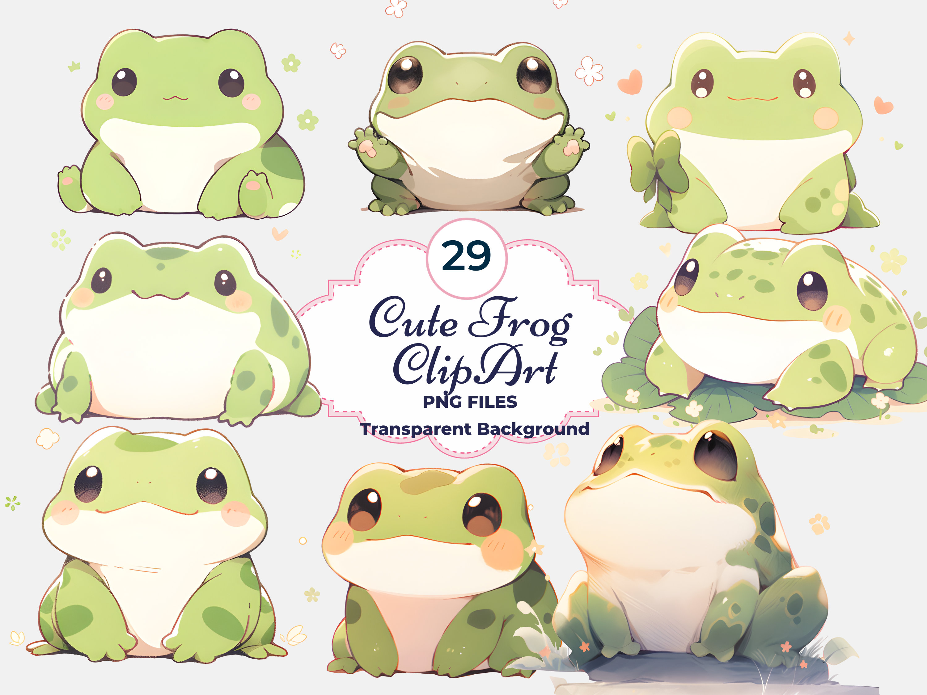 Cute Frog Clipart, Cute Frog PNG, Kawaii Frog, Sublimation - Etsy
