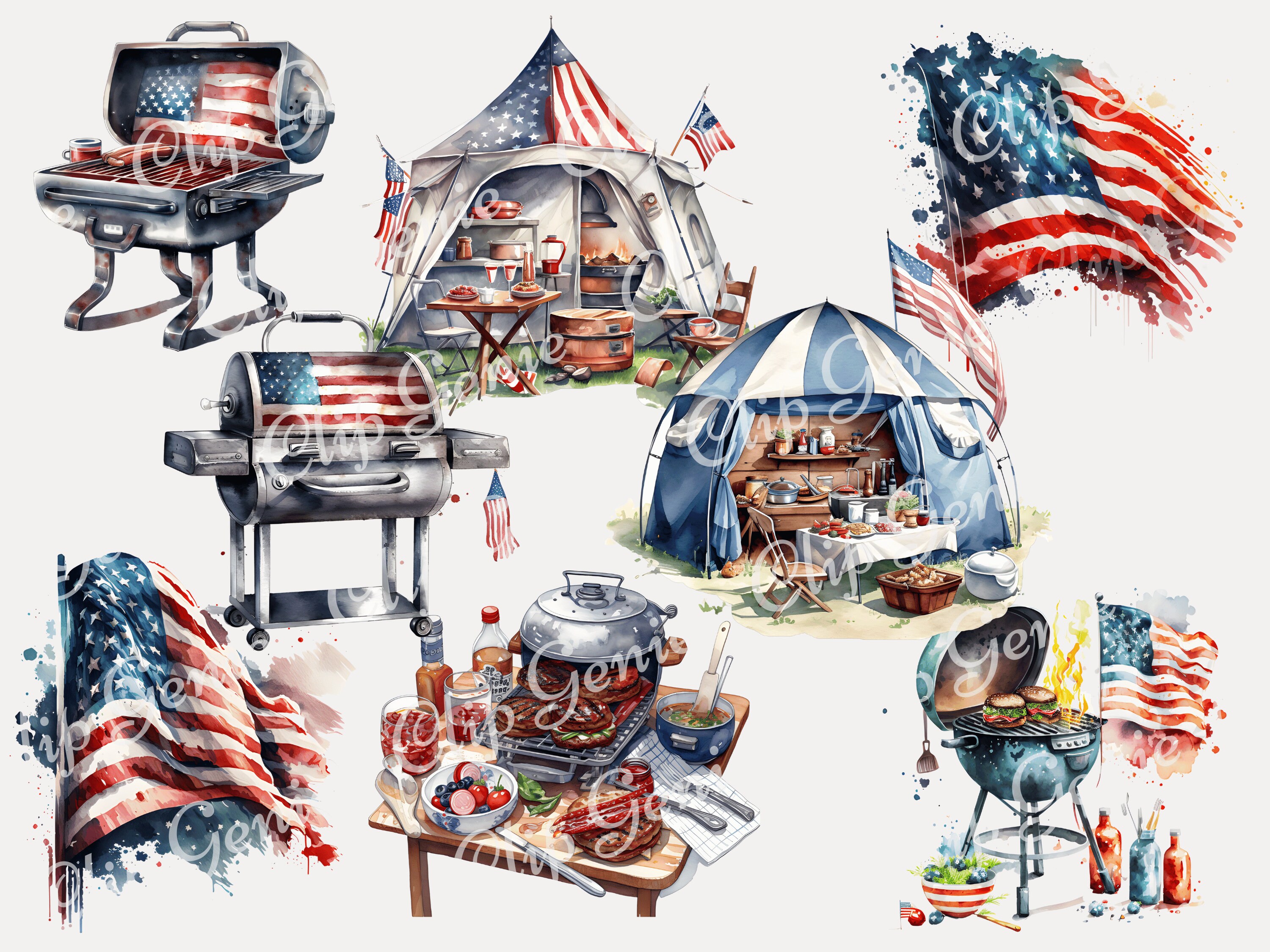 4th of July Clipart Bundle Patriotic Graphics 4th of July - Etsy