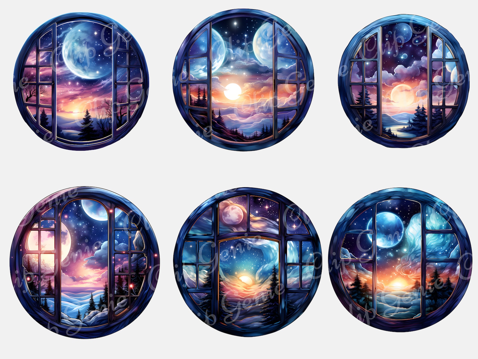 Galaxy Window Clipart Fantasy Window PNG Space Window - Etsy