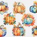 Whimsical Pumpkin Clipart Colorful Pumpkin PNG Patchwork - Etsy