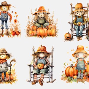 Scarecrow Fall Clipart, Autumn Scarecrow PNG, Fall Decor PNG, Autumn ...