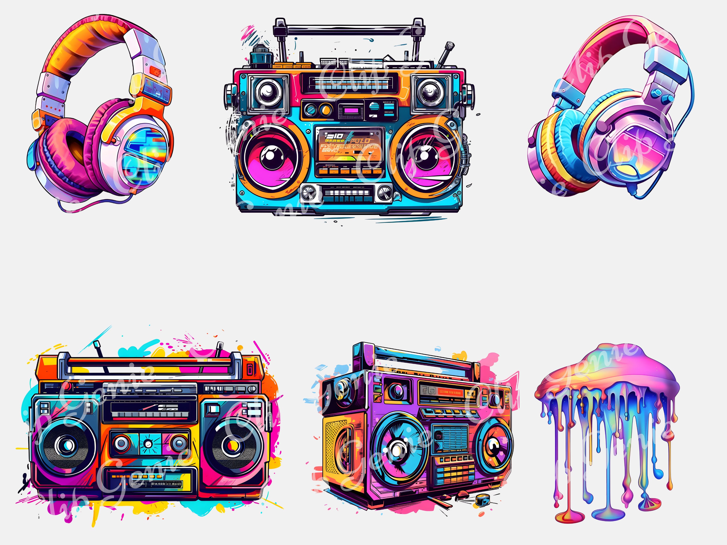 Retro Clipart Nostalgia PNG Cassette Clipart Boombox PNG - Etsy
