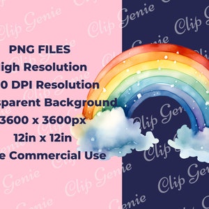 Watercolor Rainbow Clipart, Cute Rainbow PNG, Floral Rainbows, Children ...