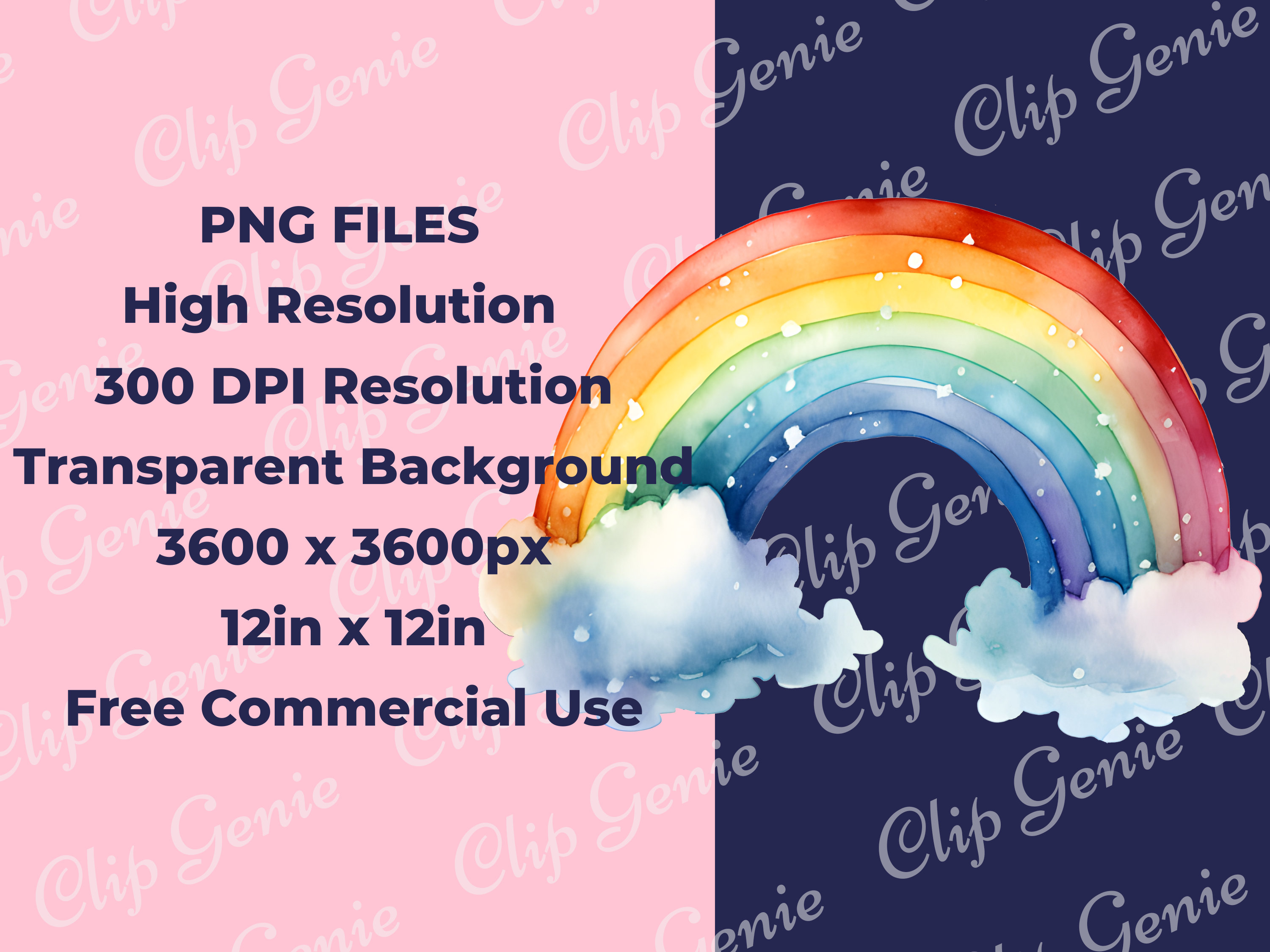 Watercolor Rainbow Clipart, Cute Rainbow PNG, Floral Rainbows, Children ...