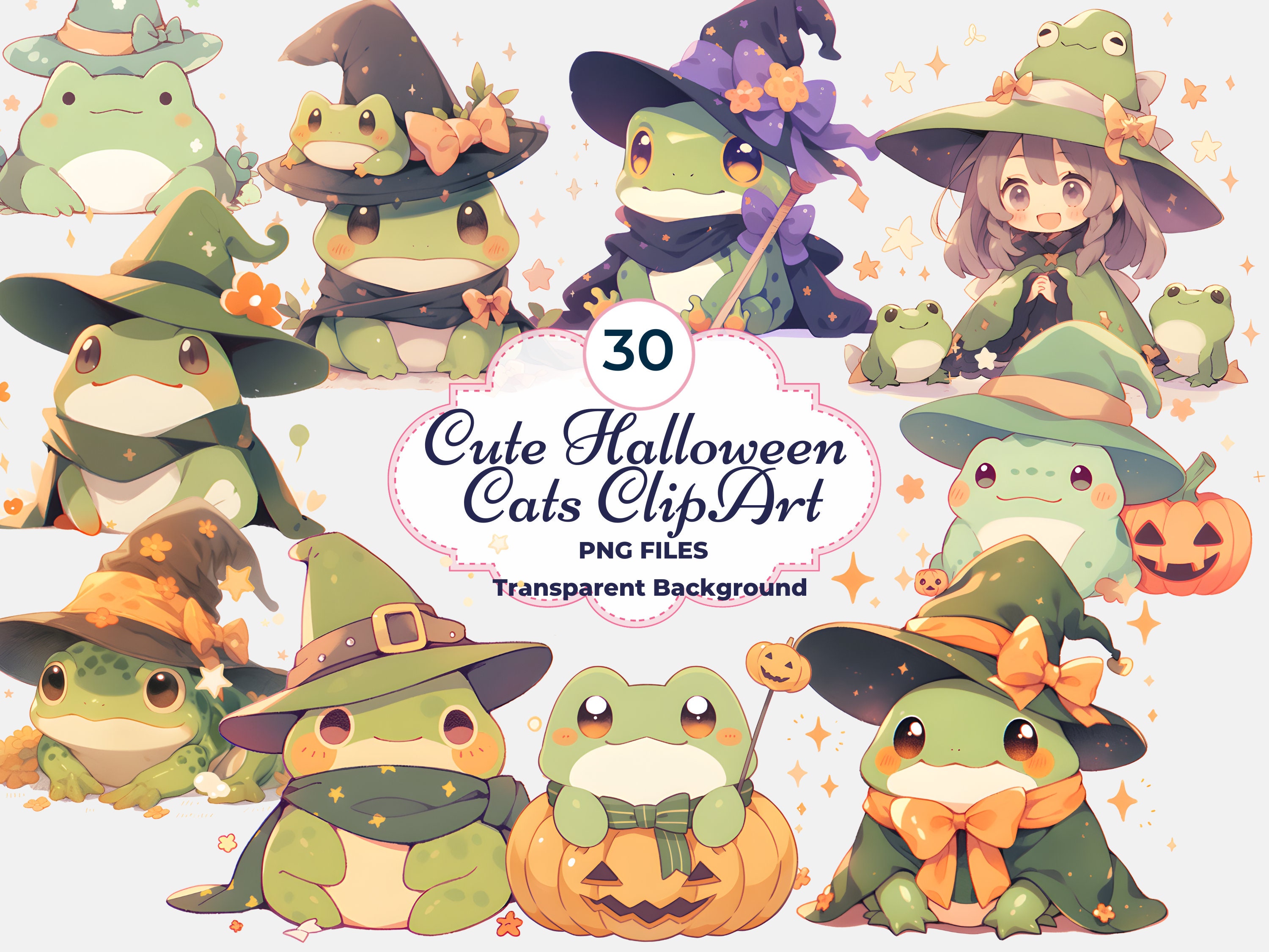 Cute Halloween Frog Clipart Cute Frog PNG Kawaii Frog - Etsy