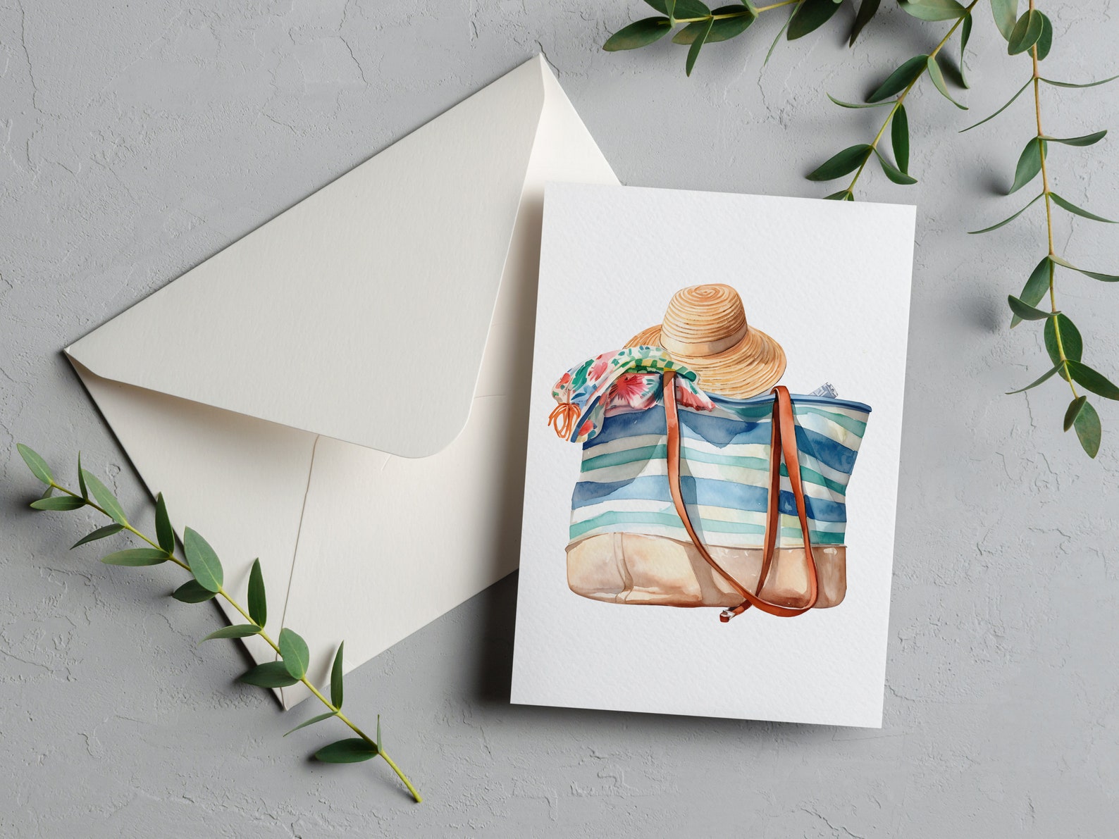 Watercolor Beach Clipart, Watercolor Summer Beach Clipart, Watercolor ...