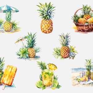 Watercolor Pineapple Clipart, Summer Pineapple PNG, Summer Fruit ...