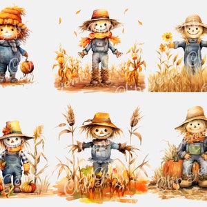 Scarecrow Fall Clipart, Autumn Scarecrow PNG, Fall Decor PNG, Autumn ...
