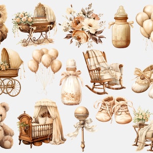 Neutral Baby Clipart, Neutral Baby Shower PNG, Baby Girl, Baby Boy ...