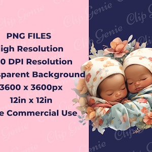 Cute Twin Baby Clipart, Twin Baby PNG, Twin Girls, Twin Boys, Twin Boy ...