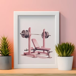 Pink Workout Clipart, Watercolor Fitness PNG, Gym Equipment PNG ...