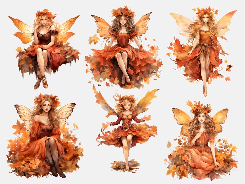 Fall Fairies Clipart Magical Fall PNG Autumn Fairies - Etsy
