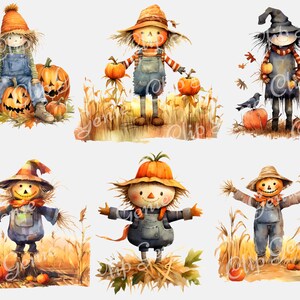 Scarecrow Fall Clipart, Autumn Scarecrow PNG, Fall Decor PNG, Autumn ...