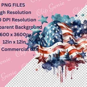 4th of July Splash Clipart Bundle, Patriotic Graphics, 4th of July ...