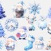 Cute Blue Christmas Clipart, Blue Christmas PNG, Santa, Angel, Hot ...