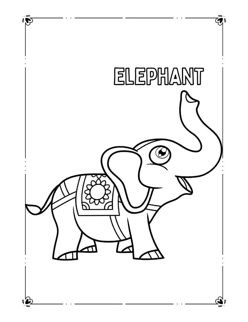 14 Animal Coloring Pages for Age 3-5, Instant Download. - Etsy