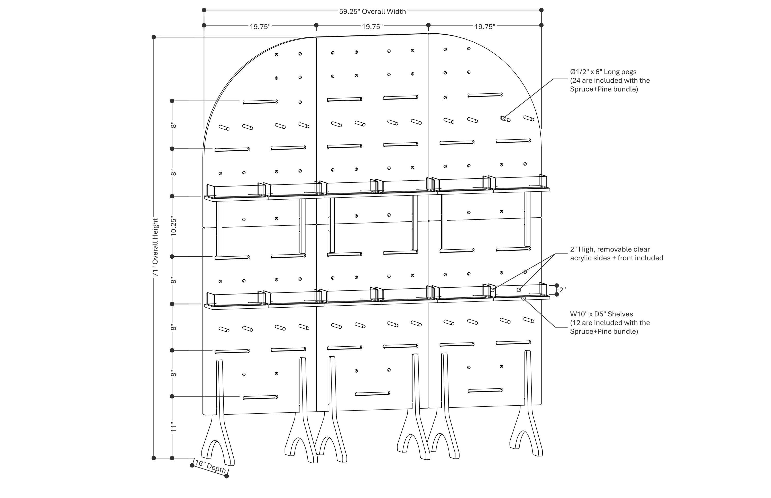 Pegboard Modular Display Flat Pack Market Display Shop & Boutique - Etsy