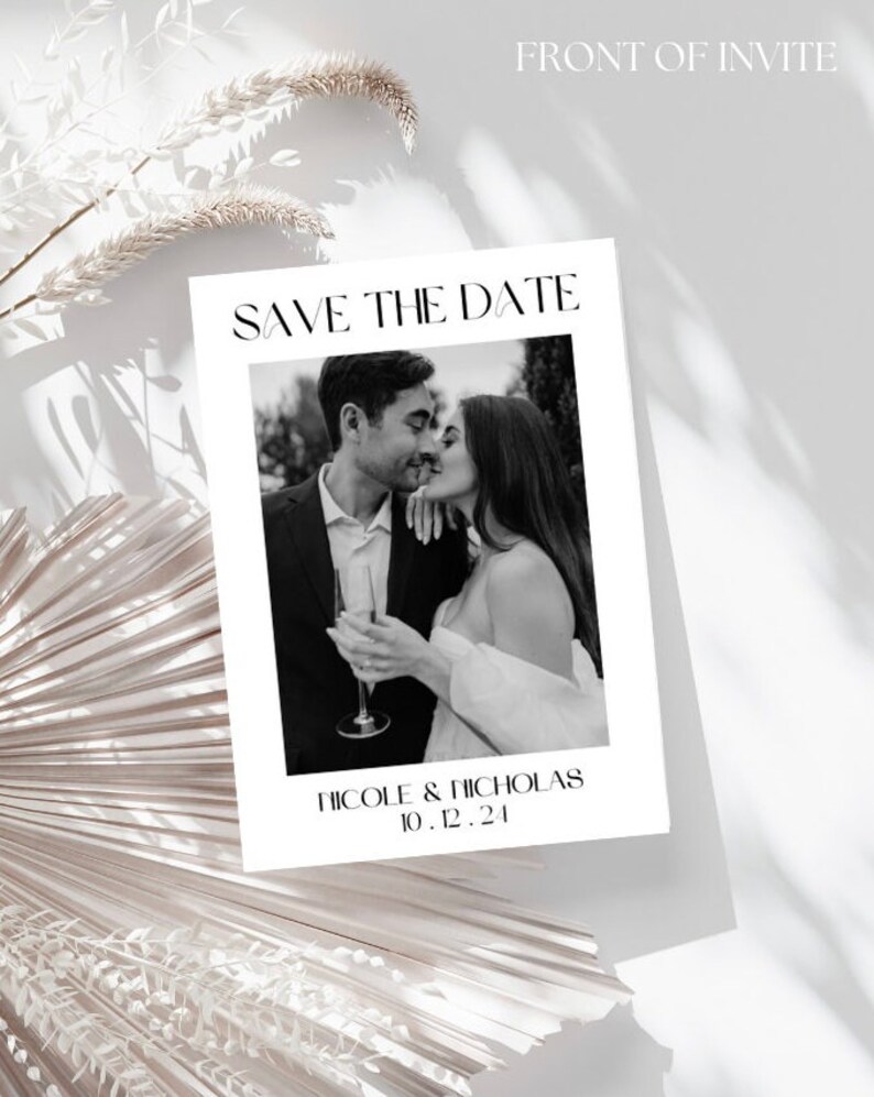 Modern Minimal Save the Date Invites Editable Save the Date Templates ...