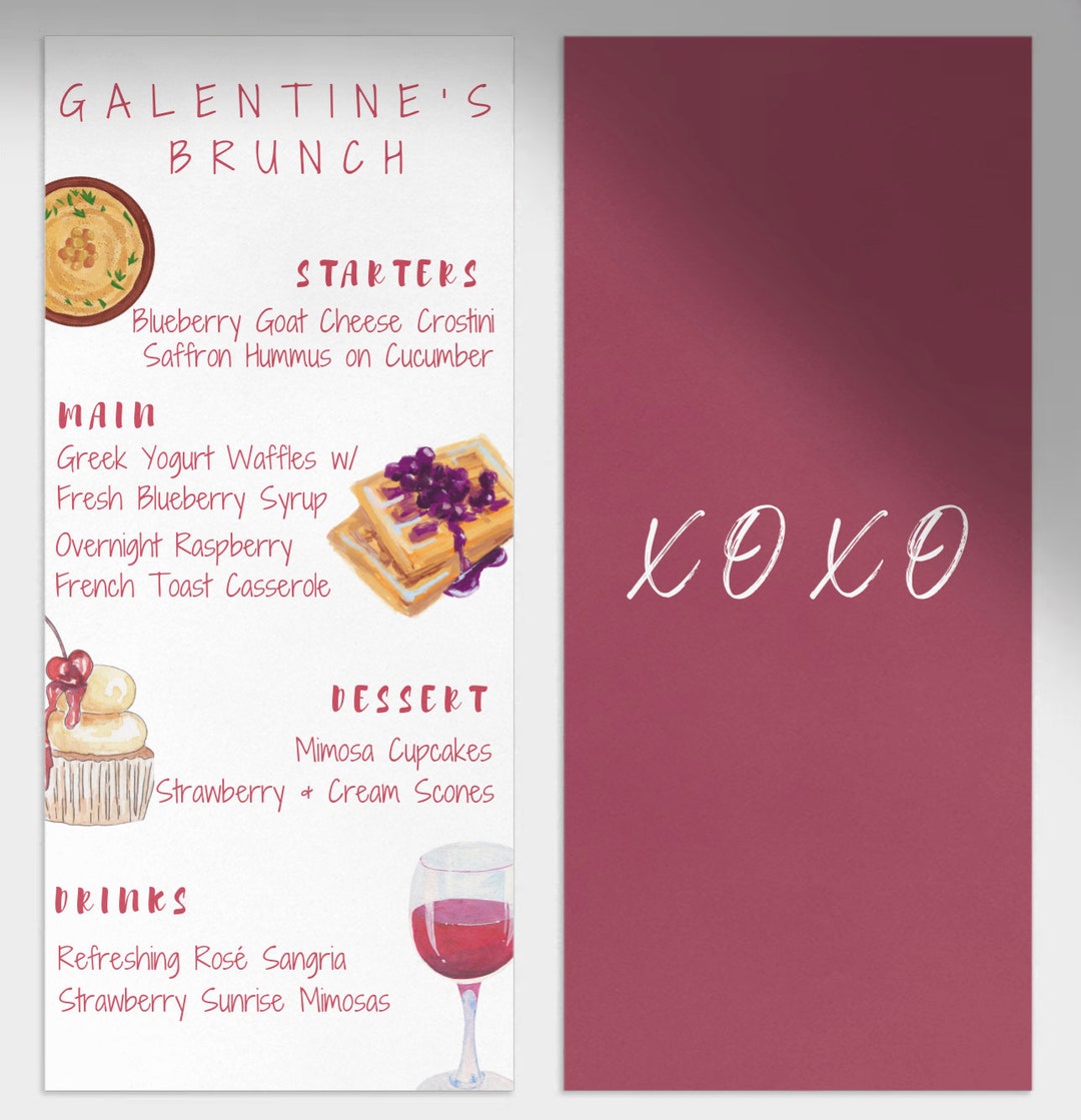 Galentine's Day Menu Ideas | Modern Fonts | Editable Menu Templates ...