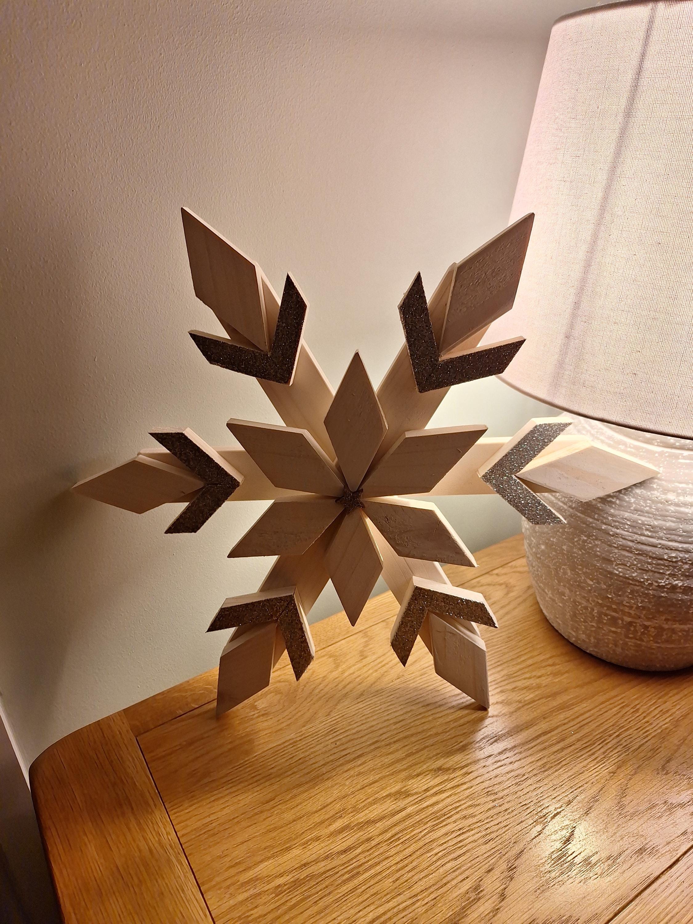 Large Wooden Snowflake - Etsy UK