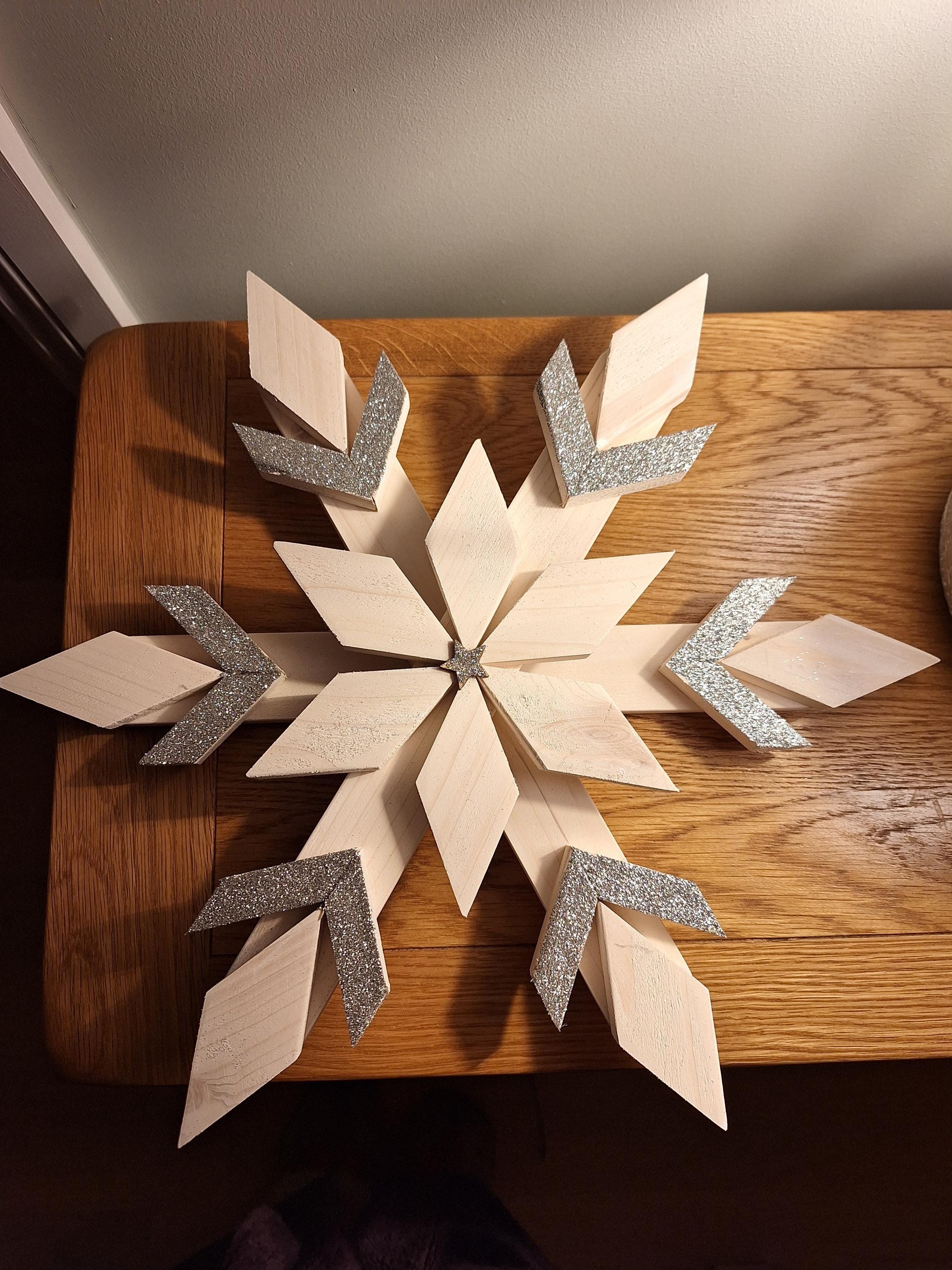 Large Wooden Snowflake - Etsy UK