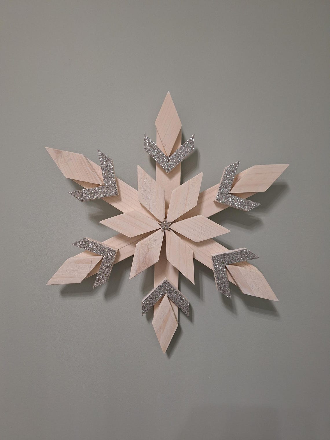 Large Wooden Snowflake - Etsy UK