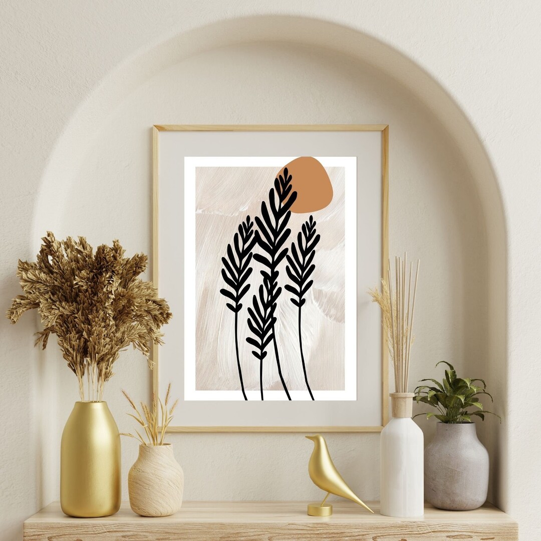 Boho Abstract Wall Art Prints Boho Wall Art Boho Floral - Etsy