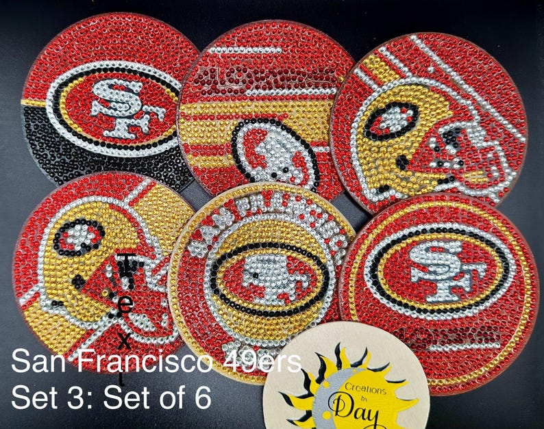 San Francisco 49ers Diamond Painting Art Coasters Set of 6 - Etsy