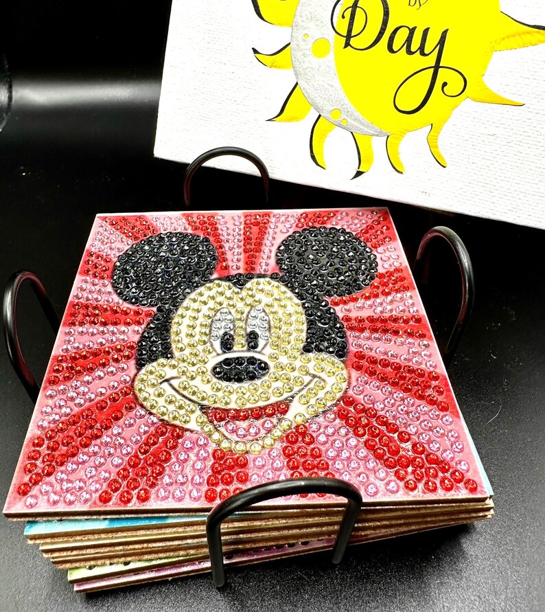 Disney Mickey Minnie Donald Goofy Daisy Pluto Sunburst Diamond Painting ...