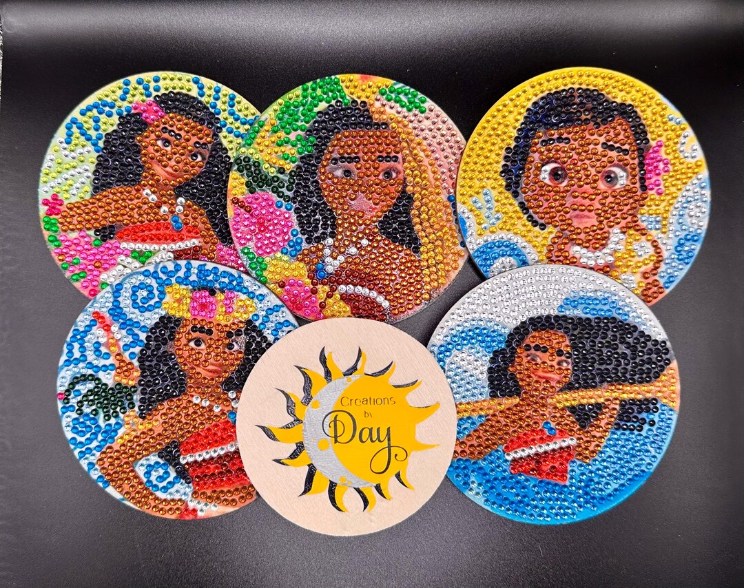 Disney Princess Moana - Diamond Painting Coasters - Set of 6 - Etsy