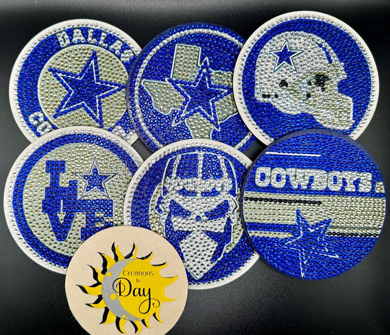 Dallas Cowboys Football Diamond Painting Art Coasters Set of 6 - Etsy