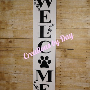 Welcome Sign Pet Paws Dog or Cat Porch Sign Leaner - Etsy