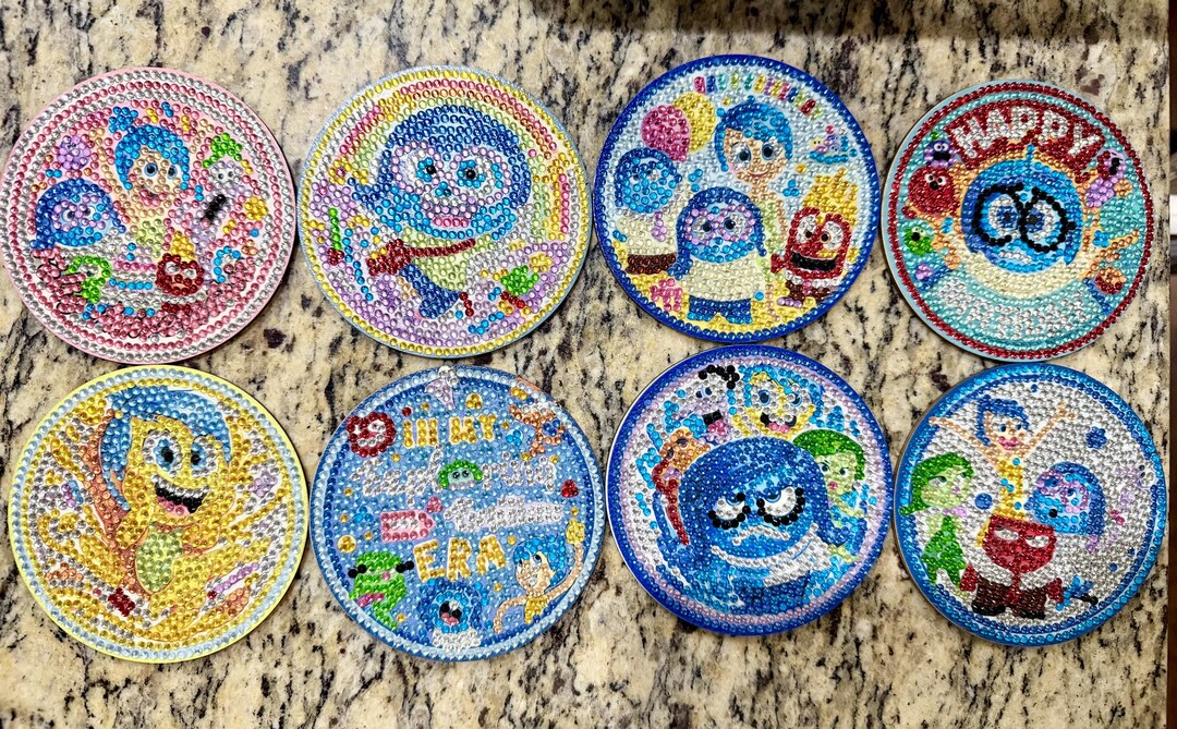 Disney INSIDE OUT - Diamond Painting Coasters - Set of 8 - Etsy