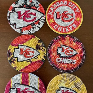 Kansas City Chiefs Diamond Painting Art Coasters - Set of 6 - Etsy