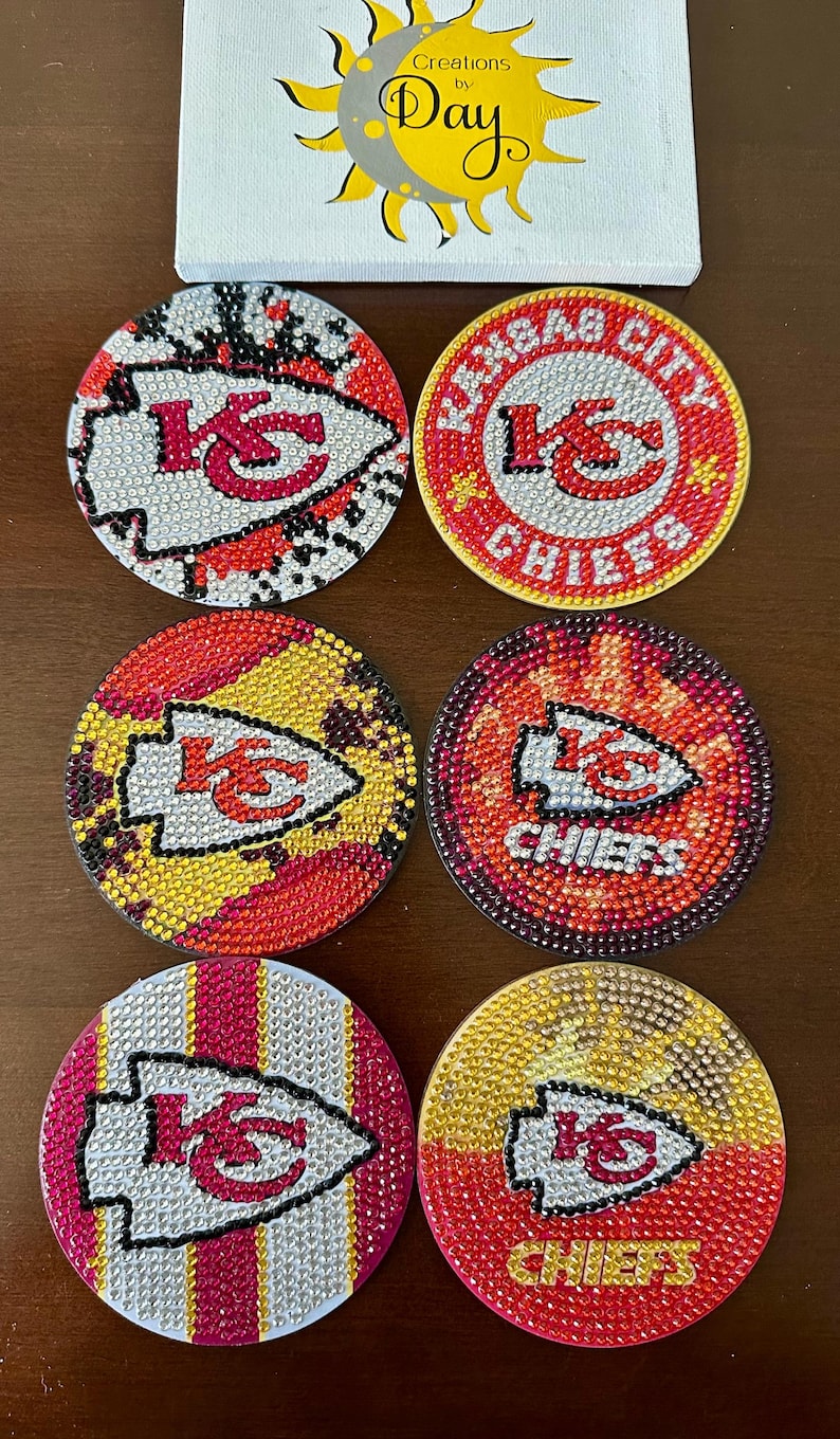 Kansas City Chiefs Diamond Painting Art Coasters - Set of 6 - Etsy