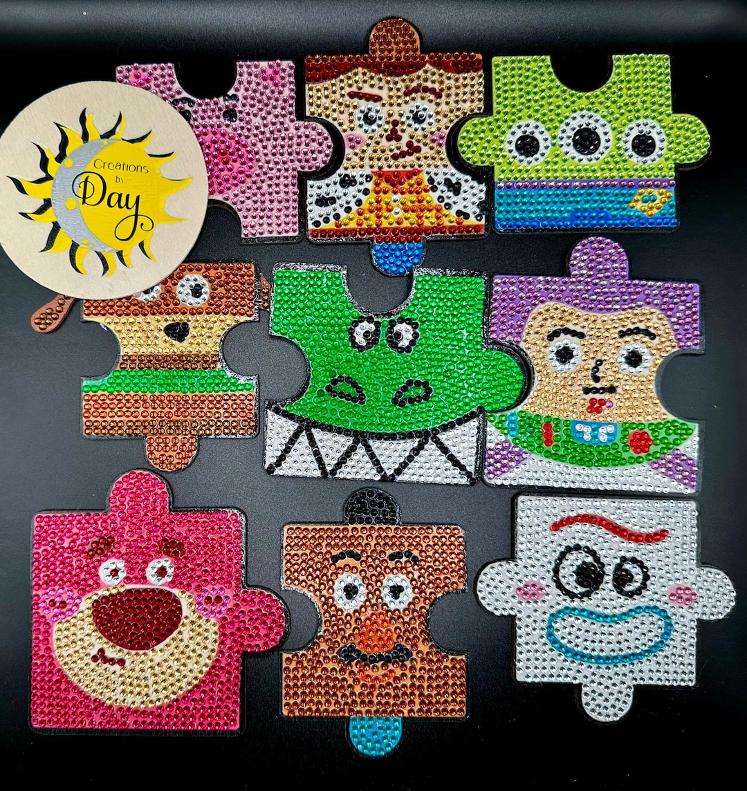 Disney Toy Story Puzzle Piece Coasters Diamond Painting Coasters Set Of ...