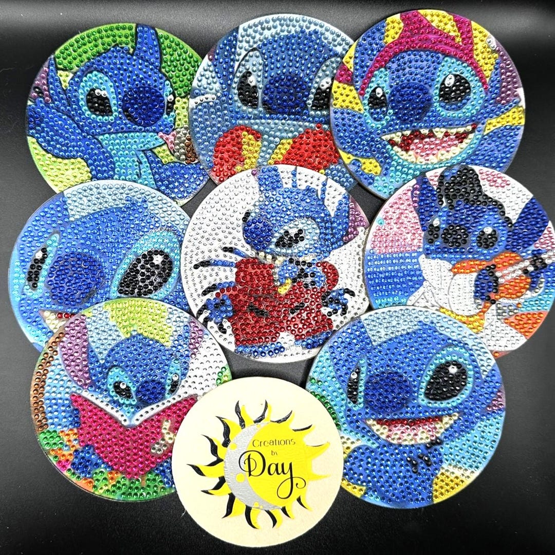 Disney STITCH Variety - Diamond Painting Coasters - Set of 8 - Etsy