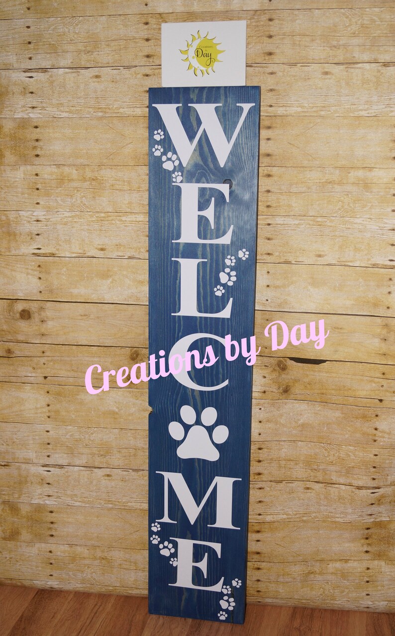 Welcome Sign Pet Paws Dog or Cat Porch Sign Leaner - Etsy