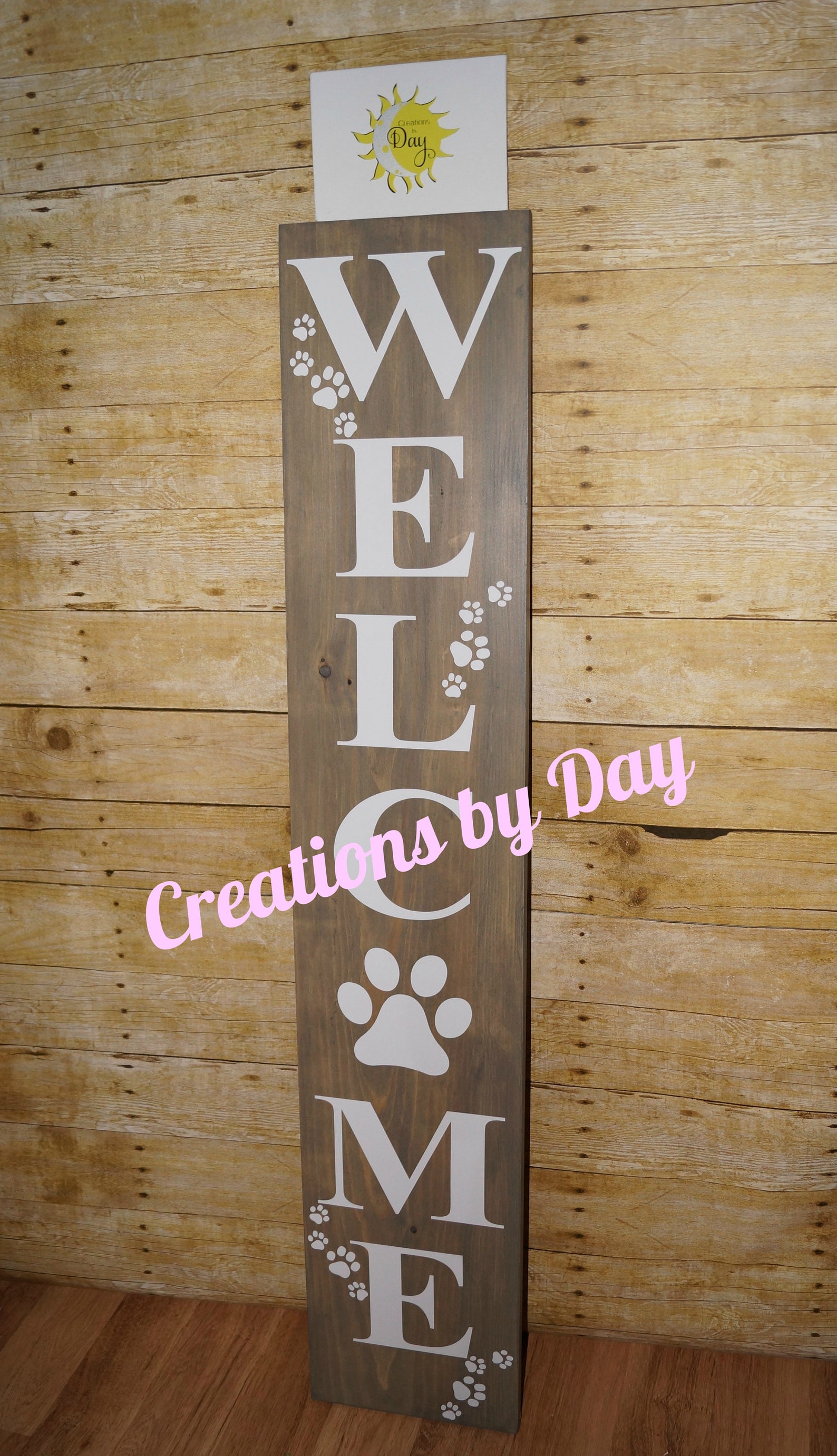 Welcome Sign Pet Paws Dog or Cat Porch Sign Leaner - Etsy