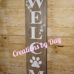 Welcome Sign Pet Paws Dog or Cat Porch Sign Leaner - Etsy