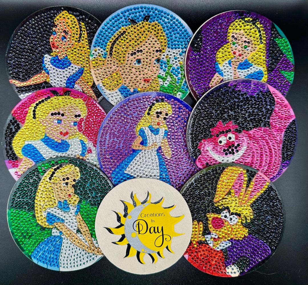 Disney Alice in Wonderland - Diamond Painting Coasters - Set of 8 - Etsy