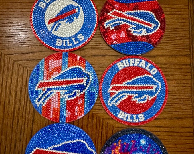 Buffalo Bills Diamond Painting Art Coasters - Set of 6 - Etsy