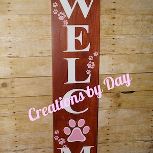 Welcome Sign Pet Paws Dog or Cat Porch Sign Leaner - Etsy