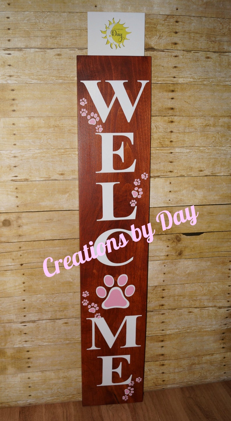 Welcome Sign Pet Paws Dog or Cat Porch Sign Leaner - Etsy