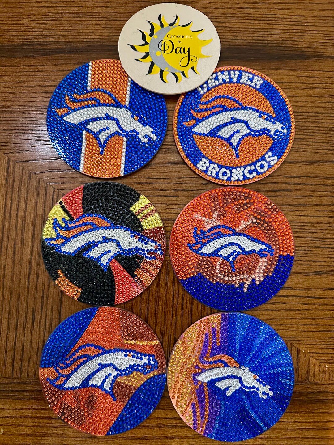 Denver Broncos Football Diamond Painting Art Coasters - Set of 6 - Etsy