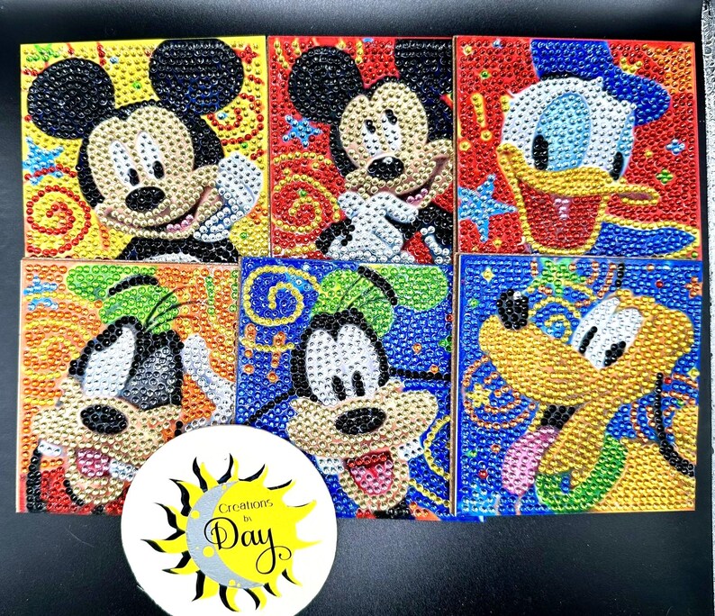 Disney Mickey Donald Goofy Pluto Swirl Party Diamond Painting Square ...
