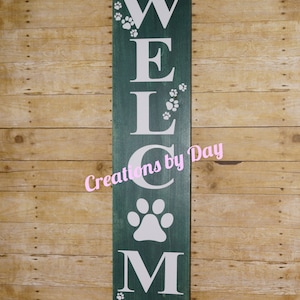 Welcome Sign Pet Paws Dog or Cat Porch Sign Leaner - Etsy