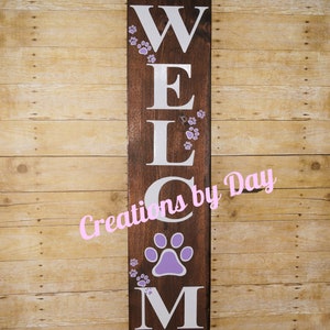 Welcome Sign Pet Paws Dog or Cat Porch Sign Leaner - Etsy