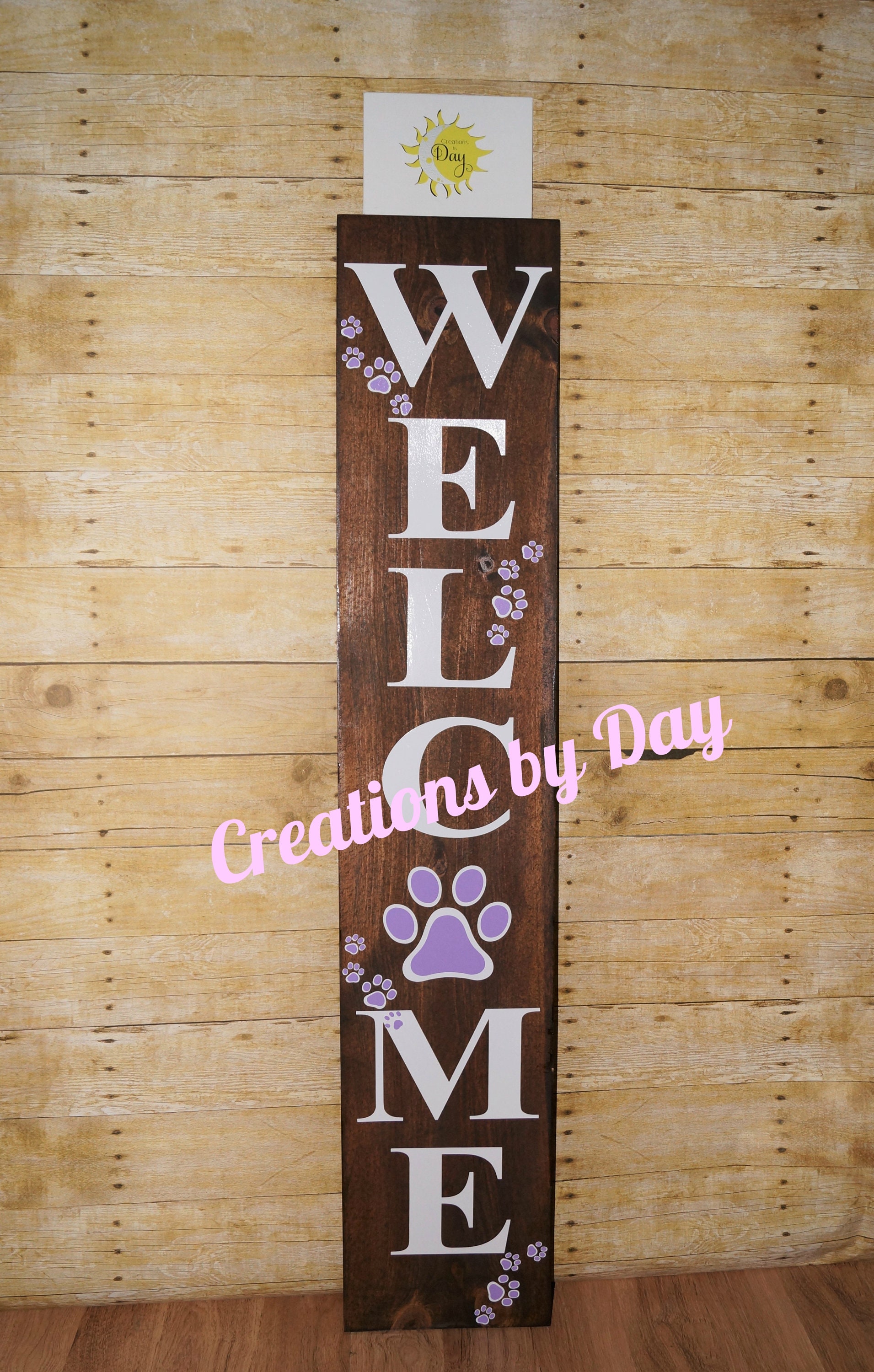 Welcome Sign Pet Paws Dog or Cat Porch Sign Leaner - Etsy