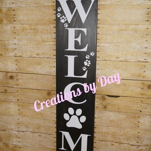 Welcome Sign Pet Paws Dog or Cat Porch Sign Leaner - Etsy